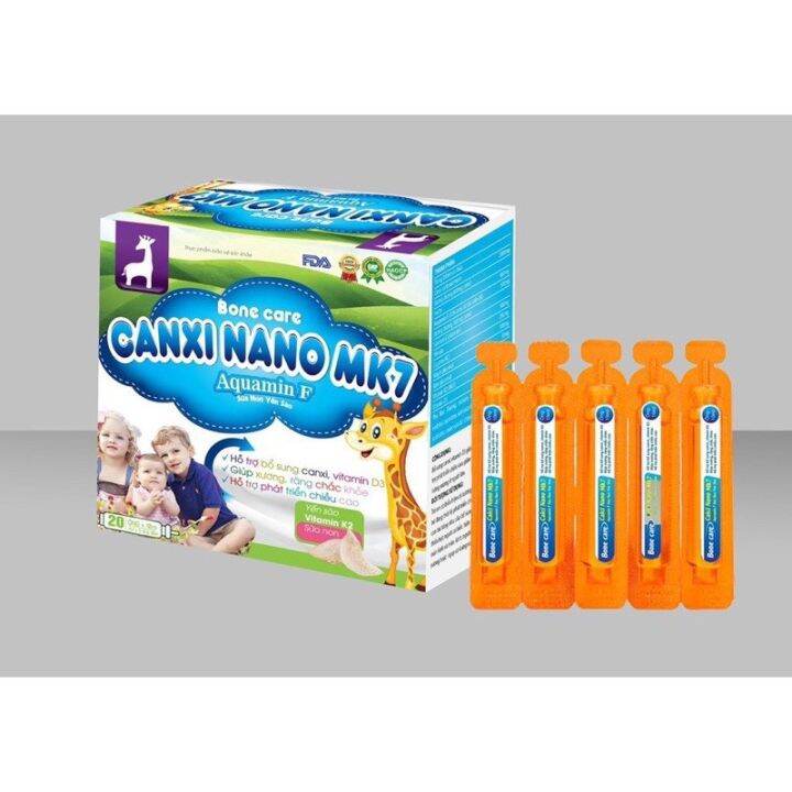 siro canxi nano k2- Hộp 20 ống Bone care CANXI NANO MK7 Aquamin F sữa non yến sào - Bổ sung ...