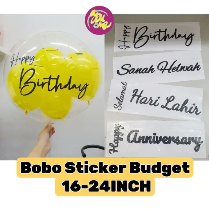 Bobo Balloon 16-24inch Sticker budget murah / Happy Birthday Happy ...