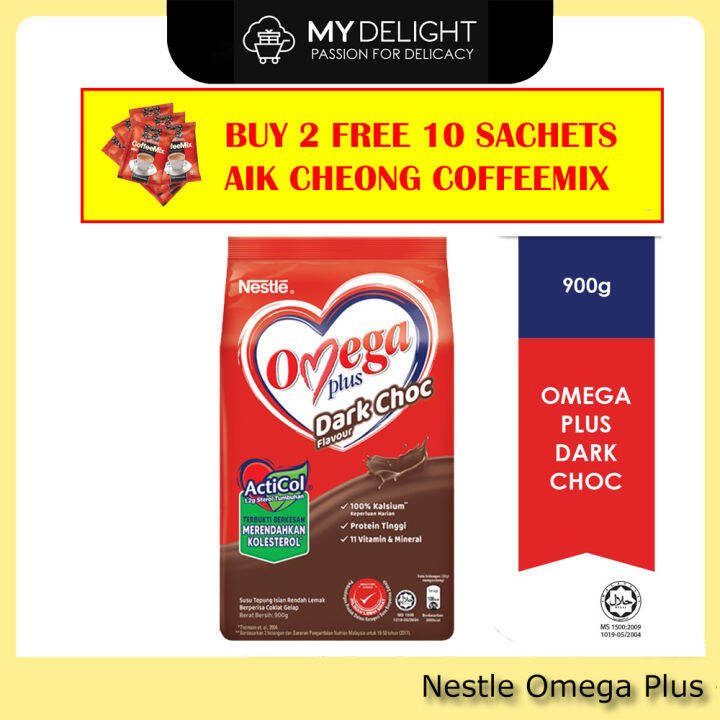 NESTLE OMEGA Plus ActiCol Dark Chocolate Milk Powder 900G SG Ready ...