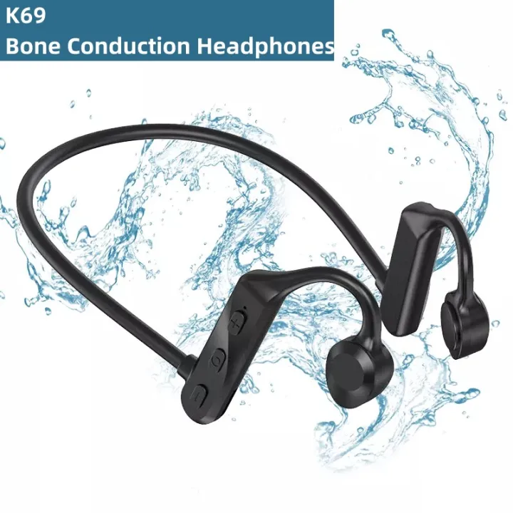 K69 Bone Conduction Headphones Bluetooth Wireless Waterproof Comfortable Wear Open Ear Hook ...