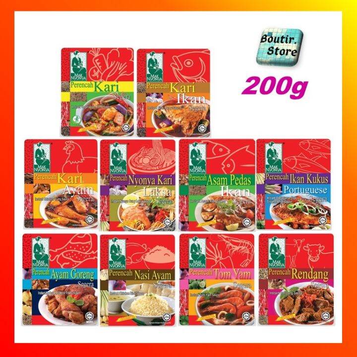 Mak Nyonya Perencah Asam Laksa Curry Kari Instant Cooking Sauce 200g ...