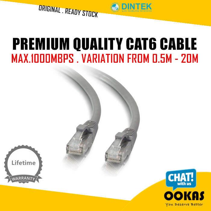DINTEK CAT6 Premium Quality 4Pair UTP Patch Cord LAN RJ45 1000Mbps ...