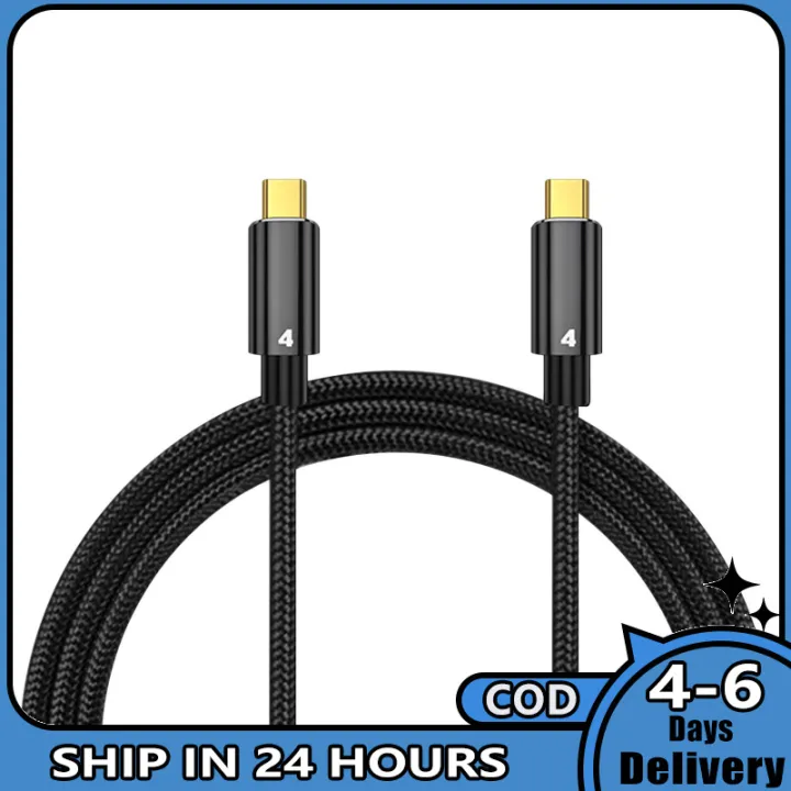 Thunderbolt 4 Dual Type C Data Line 40gbps Usb C Cable Pd 100w 5a/20v ...