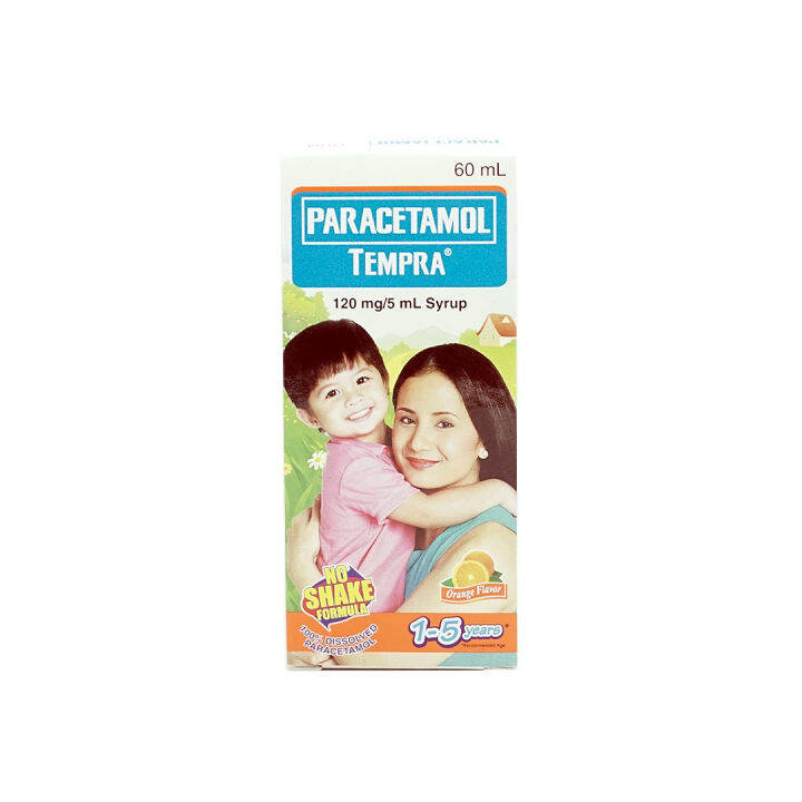 Tempra Paracetamol Syrup 120mg/5mL 60mL Orange Flavor (1-5 years ...