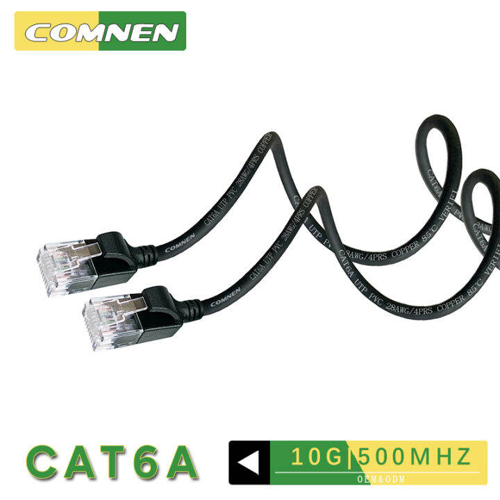 COMNEN RJ45 Cat6a Ultra Thin Ethernet Cable UTP Unshielded Ultra Slim ...