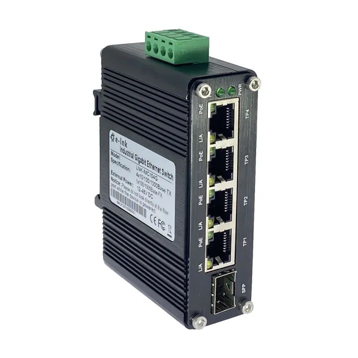 Mini Industrial 4 Port Gigabit Ethernet Switch With Sfp Slot Din-rail ...
