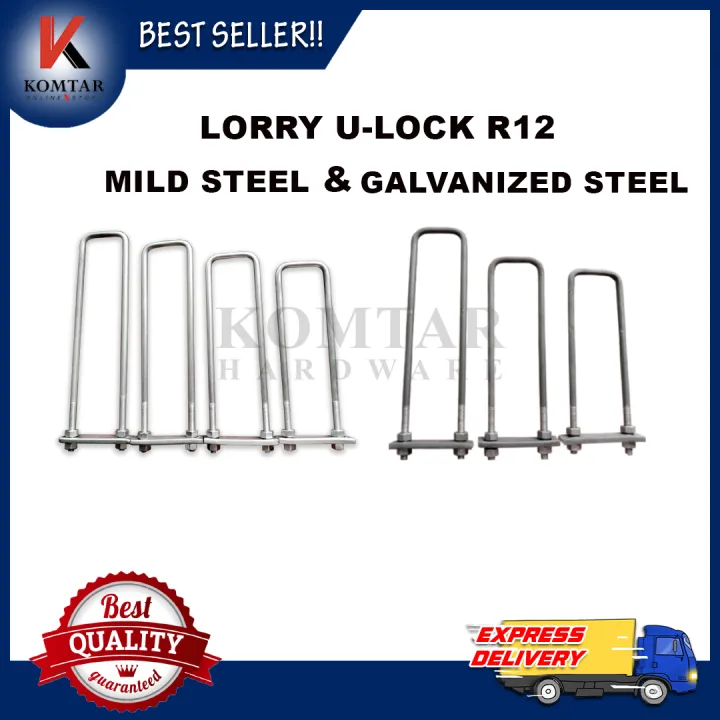 Lorry U-Lock GI / MS 56MM X 400MM - 75MM X 425MM | Lazada