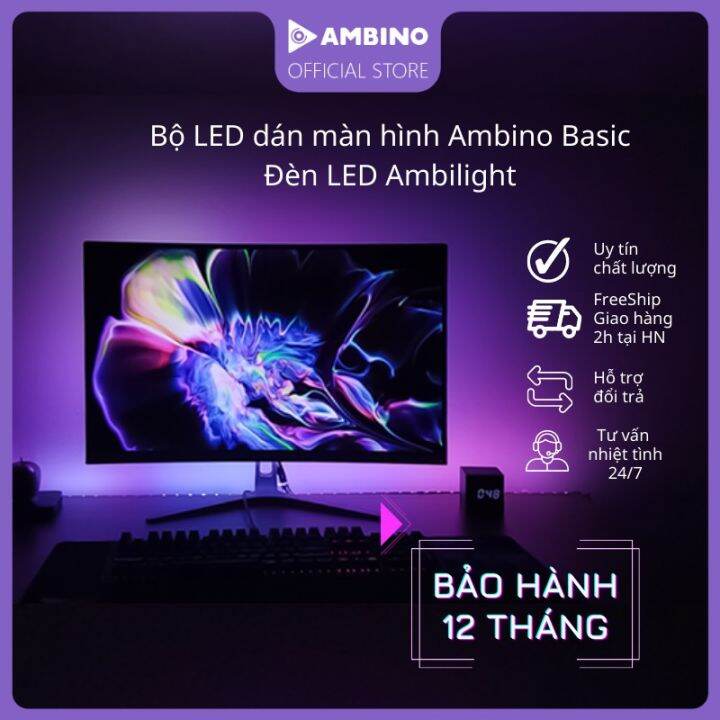 Bộ LED dán màn hình Ambino Basic - Đèn LED Ambilight nháy theo nhạc ...