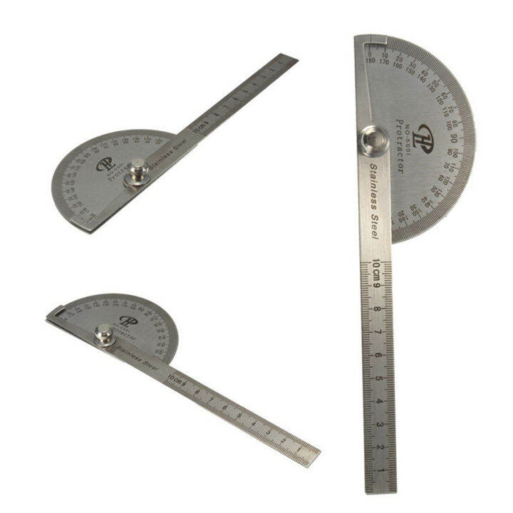 Penggaris Busur Protractor Stainless 10 CM Alat Garisan Pengukur Ukuran ...