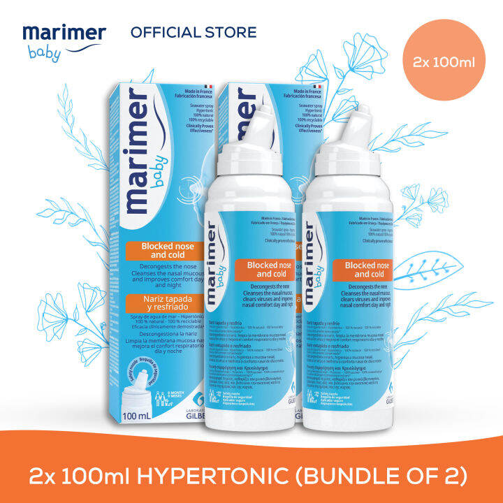 Marimer Baby Blocked Nose Spray 100ml (BUNDLE OF 2 - Hypertonic ...