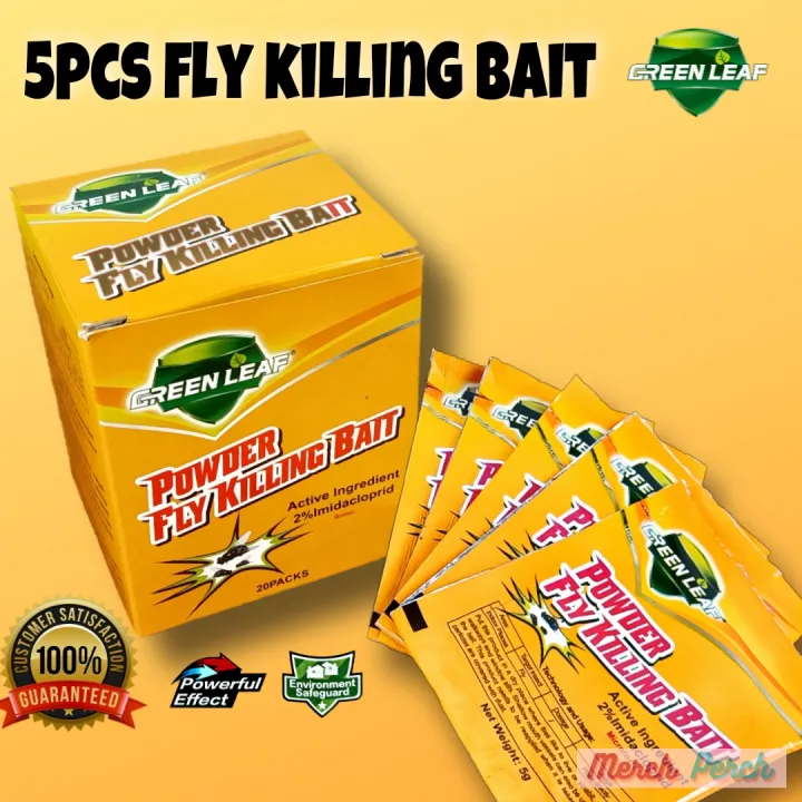 PROMO Effective Green Leaf Powder Fly Killing Bait (5 pieces) --pests ...