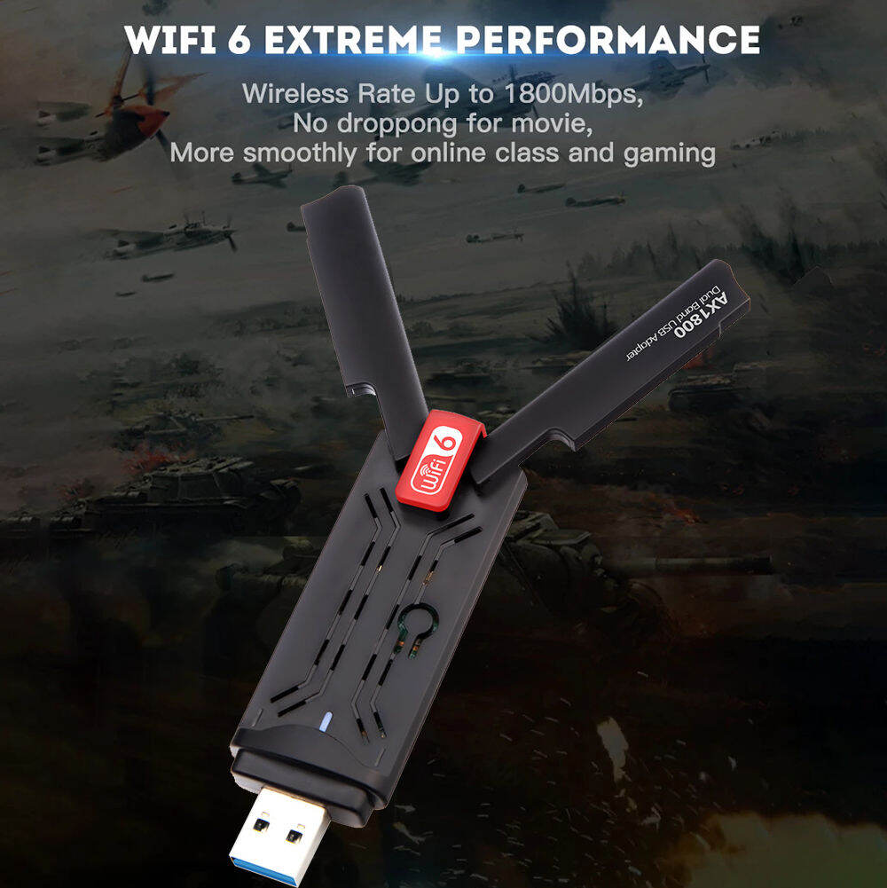 USB WIFI 6 1800Mbps ใหม่ล่าสุด! ! รองรับ WIFI 5.8G / 2.4G ตัวรับ WIFI สำหรับคอมพิวเตอร์ โน้ตบุ๊ค ...
