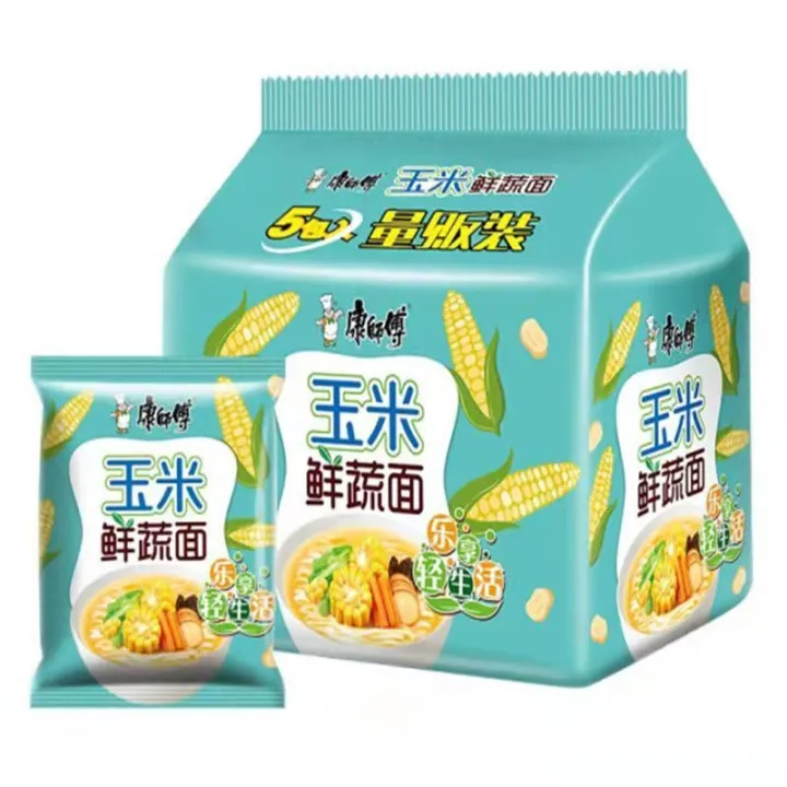 ZEJUN Master Kong บะหมี่กึ่งสำเร็จรูปต้มข้าวโพด บะหมี่ผักสด 103g*5 Bags | Lazada.co.th