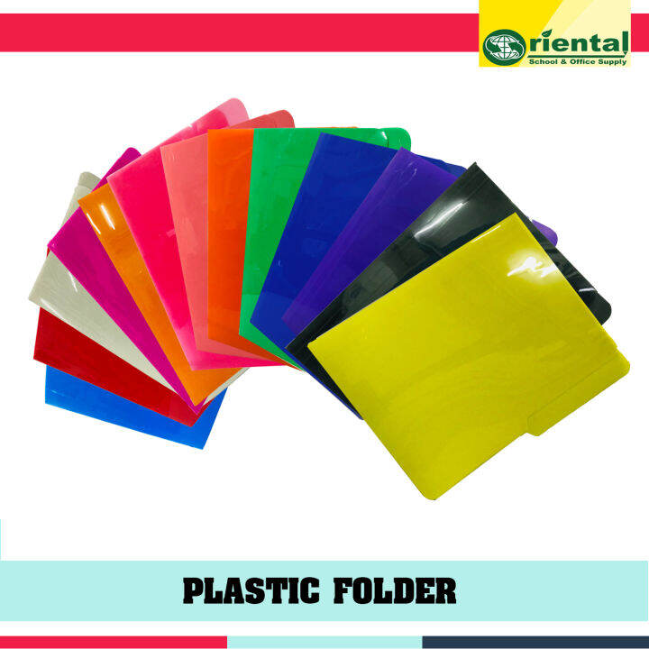 Short Plastic Solid Colored Folder For Documents - Glossy Neon Colorful ...