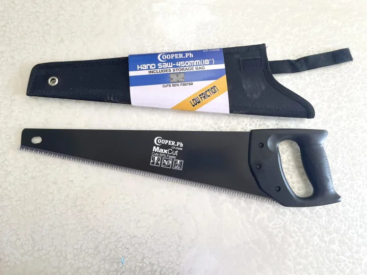 COOPER.PH Hand Saw Crosscut Handsaw 18" / 20" / 22" BLACK COLOR WITH ...