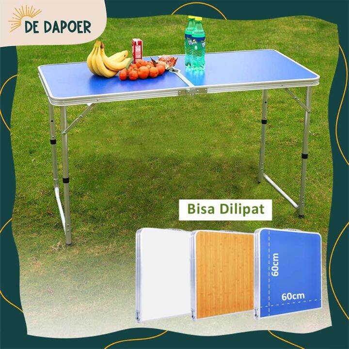 Meja Lipat Koper HPL Portable Alumunium Foldable Camping Desk Dinning ...