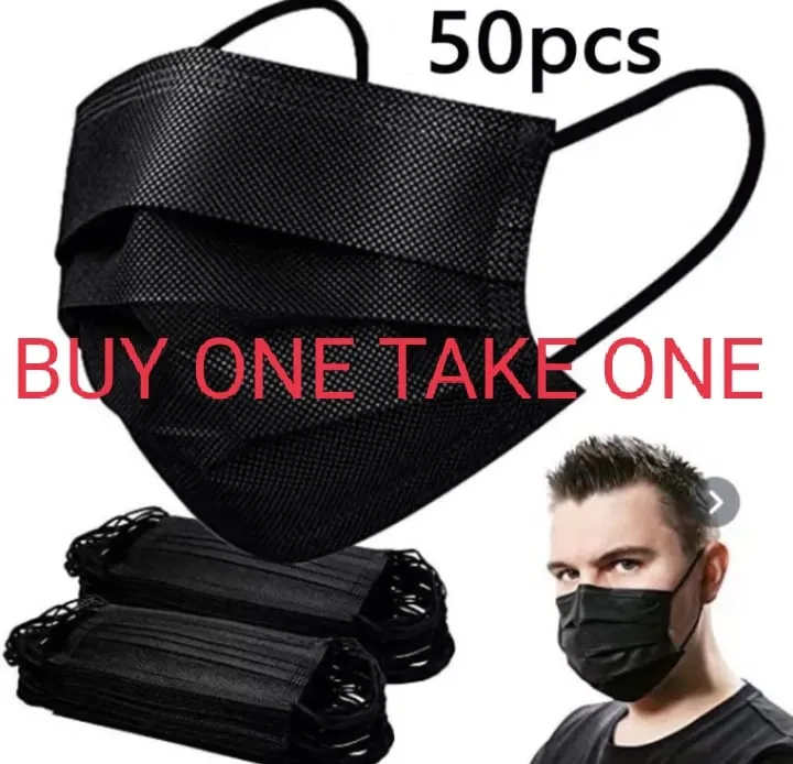 BUY ONE TAKE ONE FACE MASK 3PLY (AI DE LAY) BLACK | Lazada PH