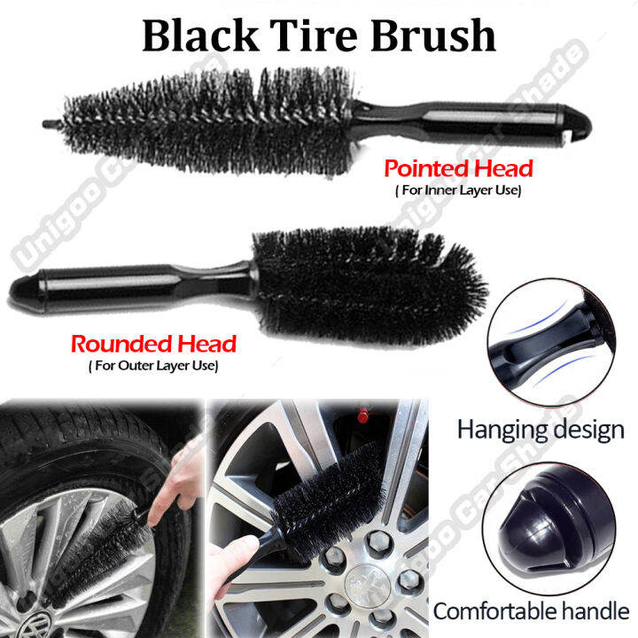 BLACK Tire Brush Wheel Scrub Tyre Rim Hub Cleaning Berus Tayar Rim ...