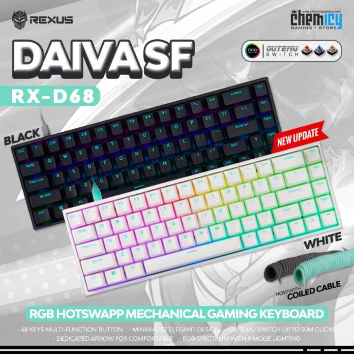Rexus DAIVA SF RX-D68 RGB Hotswappable Mechanical Gaming Keyboard ...
