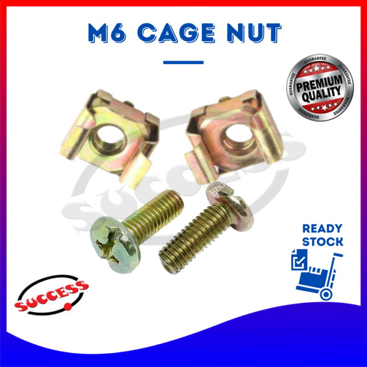 SUCCESS M6 Zinc Plated Floating Nut Cage Nut Fastener 镀锌卡扣机柜螺母 Server ...