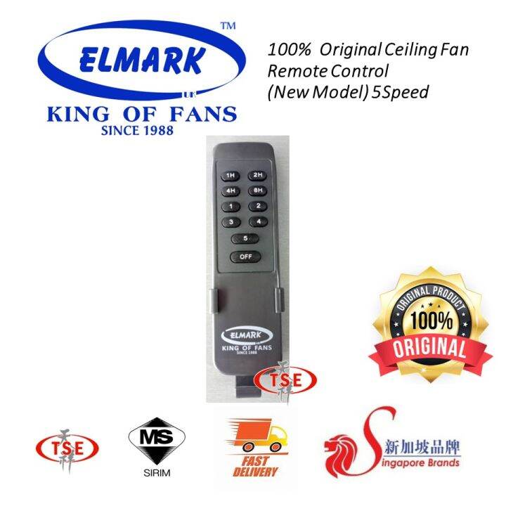 Elmark 100% Original 5speed Model Ceiling Fan Remote Control (With out ...