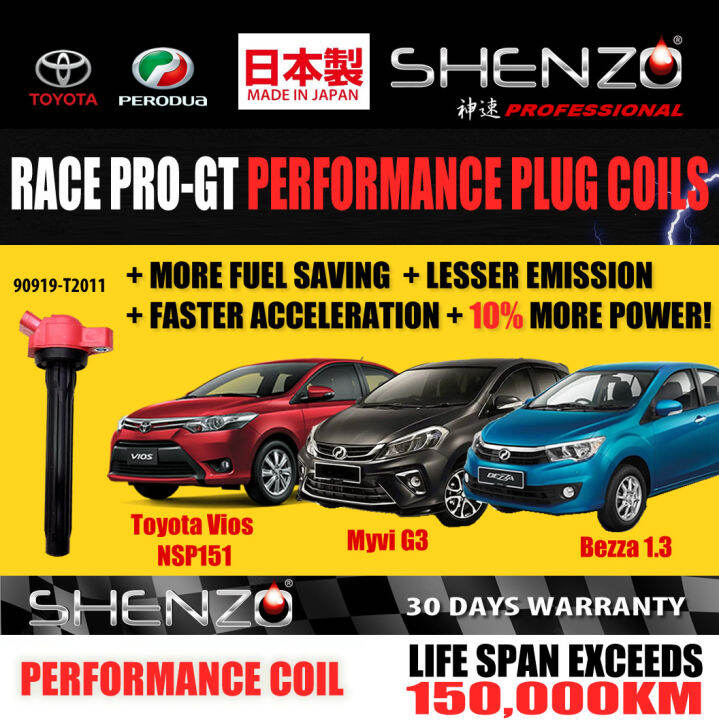 Shenzo PRO-GT Ignition Plug Coil 90919-T2011 / 90919-T2010 for Perodua ...