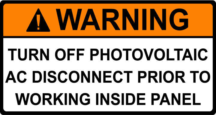 Solar PV Photovoltaic System Label Sign Warning Turn Off Photovoltaic ...