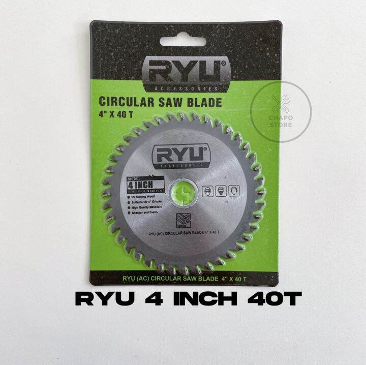 Ryu circular saw blade 4" inch 40t mata gerinda potong kayu | Lazada ...