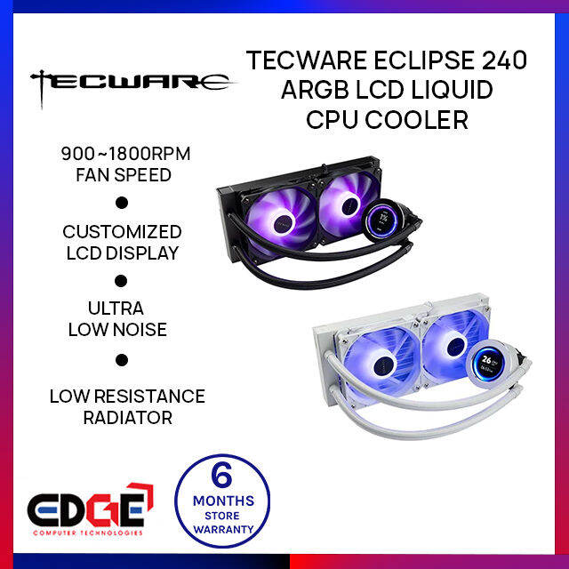 EDGE | TECWARE Eclipse 240 ARGB LCD Liquid CPU Cooler | Lazada PH