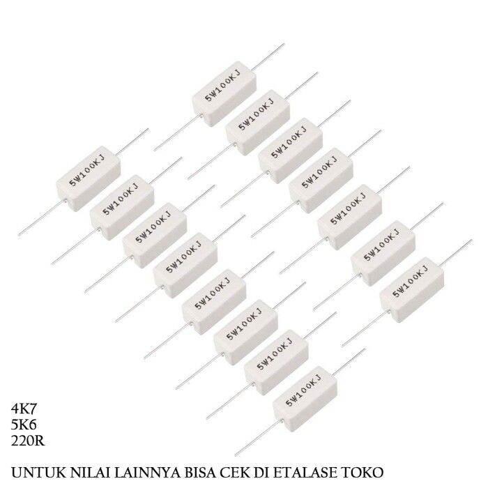 A402 RESISTOR KAPUR 5W 5 WATT 4K7 5K6 220R | Lazada Indonesia