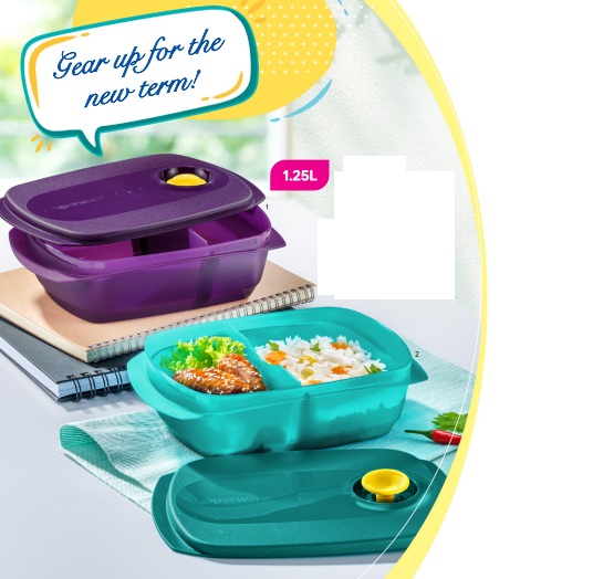 Tupperware Reheatable Divided Lunch Box 1.25L | Lazada