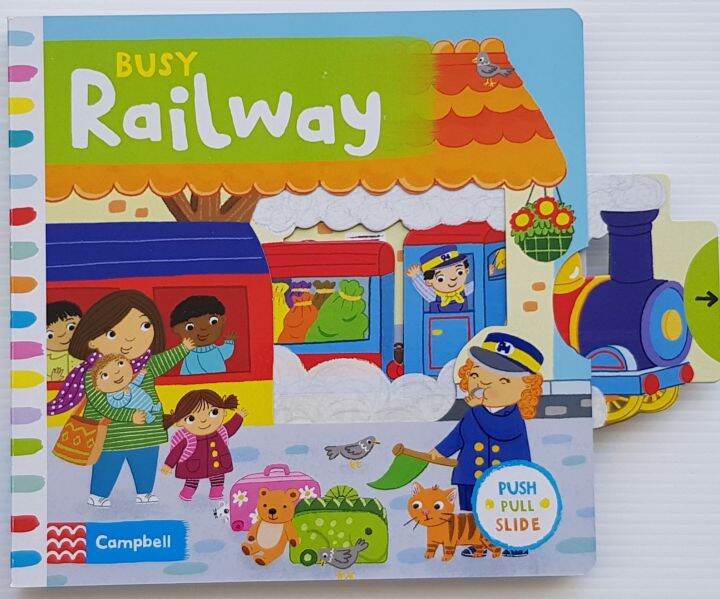 Busy Railway (Push pull slide board book) | Lazada.co.th