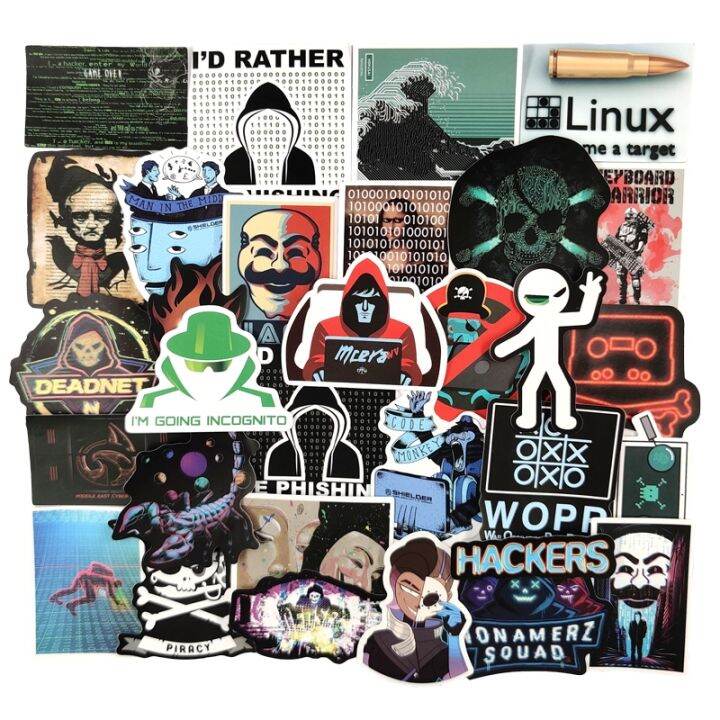 10/30/50pcs/pack Programmer Hacker Network Lable Stickers For Notebook ...