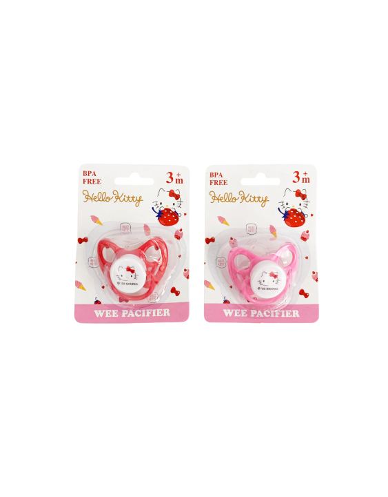 Hello Kitty Pacifier 1 Pack Wee w/Ring w/Silicone Baglet Pink/Red ...