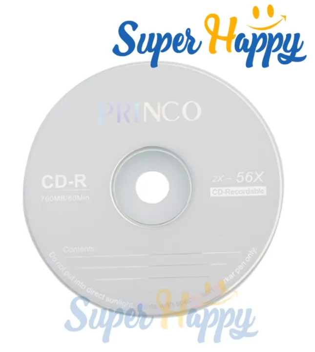 แผ่นซีดีPrinco💿 CD-R ความจุแผ่น 700 Mb / 80 นาที ยี่ห้อ PRINCO ของแท้ ...