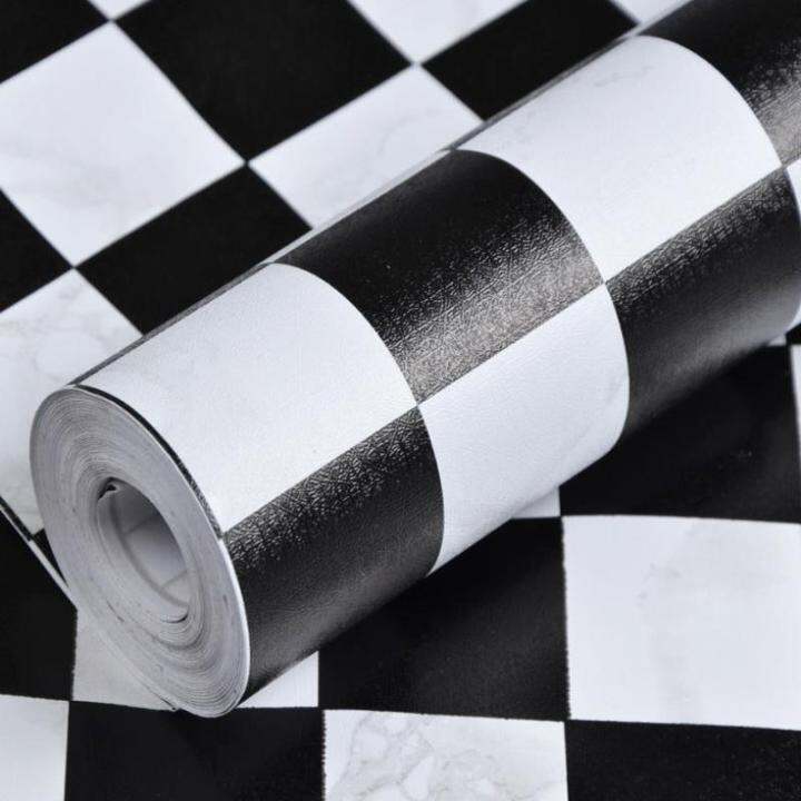 HM wallpaper Black and white square design 10 meters by 45cm self ...