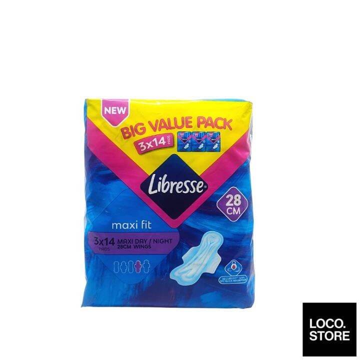 Libresse Feminine Pads Maxi Wing 28cm Big Value Pack 3x14s | Lazada