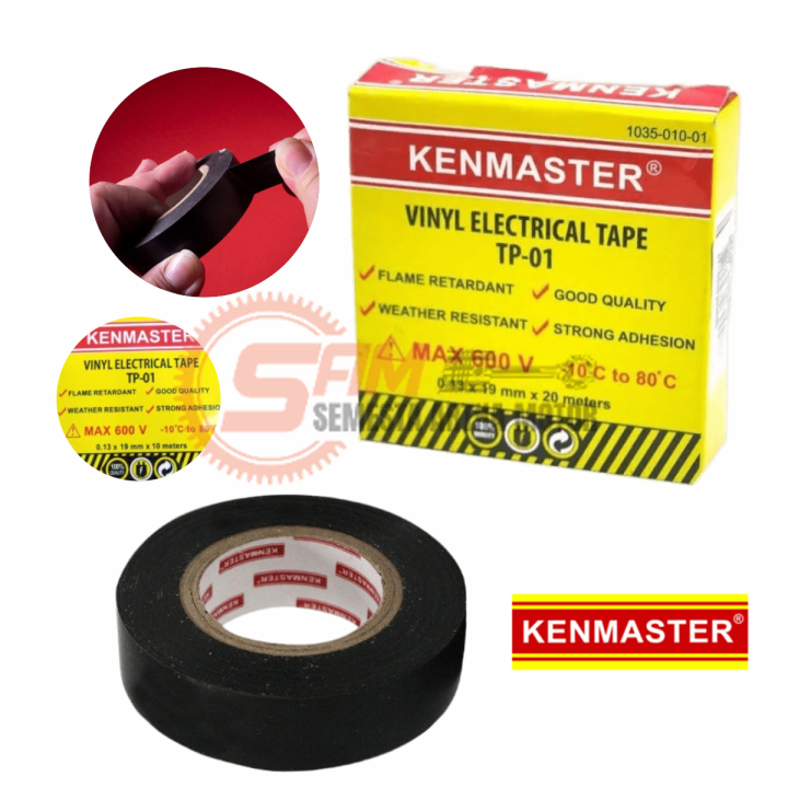 Solasi Hitam Kenmaster Isolasi Listrik Vinyl Electrical Tape 600V TP01 ...