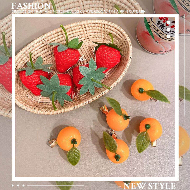 Simulated Fruit Personality Hairpin 3D Strawberry Cute Funny Mini ...