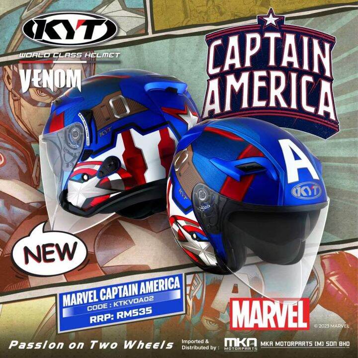 KYT Marvel Helmet Special Edition Iron Man Limited Captain America ...