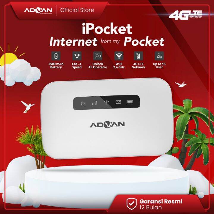 MIFI ROUTER ADVAN MOBILE WIFI HOTSPOT PORTABLE MODEM SPEED 4G LTE MF01 ...