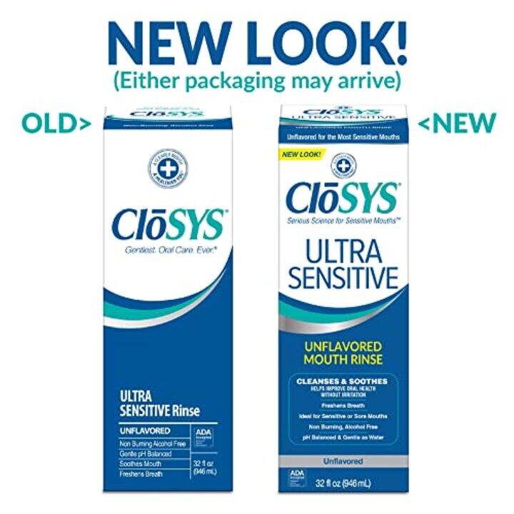 [PRE-ORDER] CloSYS Ultra Sensitive Mouthwash, 32 Ounce, Unflavored ...
