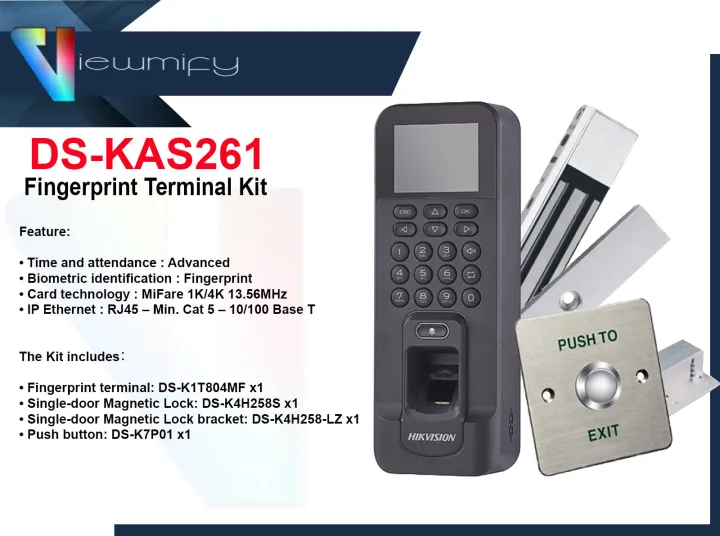 DS-KAS261 Fingerprint Access Control Terminal Kit (Viewmify PH) | Lazada PH
