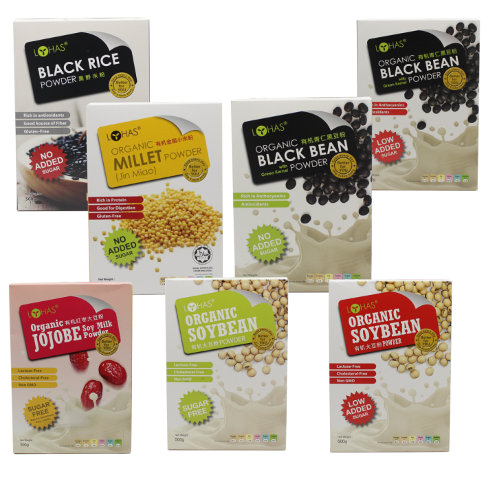 Lohas Organic Soy Bean , Millet , and Black Rice Powder Series 500g ...