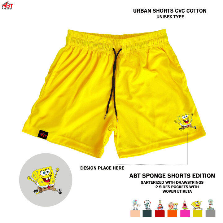 ABT Spongebob Shorts Unisex CVC Cotton Garterize Drawstring shorts ...