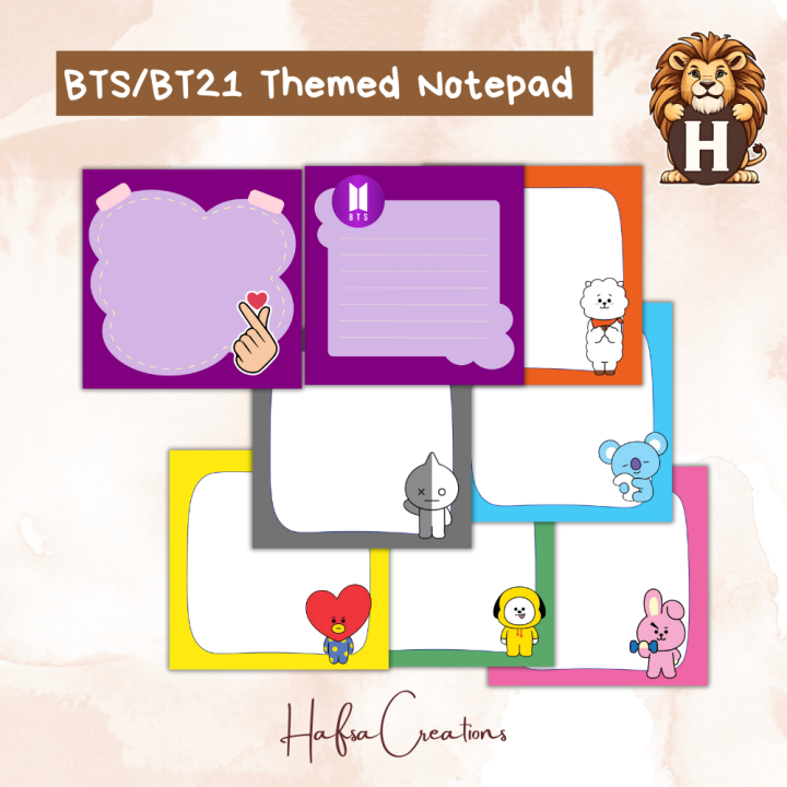 BTS /BT21 Themed Square Notepad / memo pad | Lazada PH