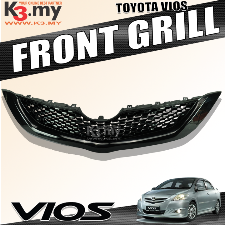 Toyota Vios 2008-2013 ABS Front Grille Black Color | Lazada