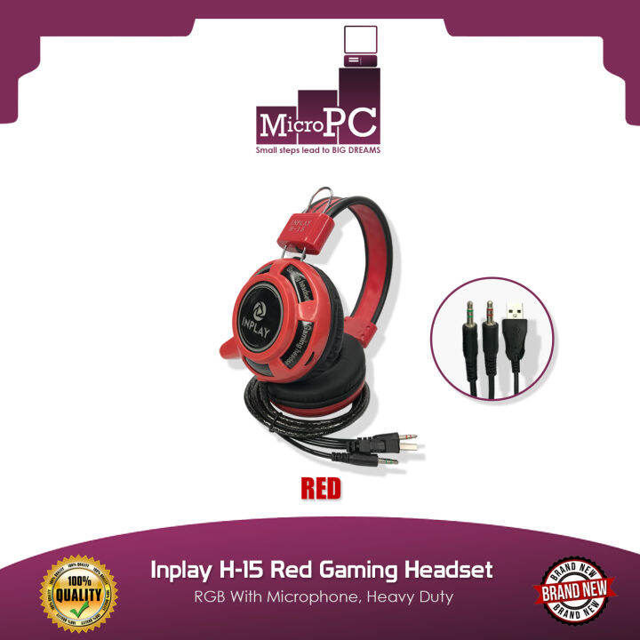 Inplay H-15 Red Gaming Headset RGB With Microphone, Heavy Duty | Lazada PH