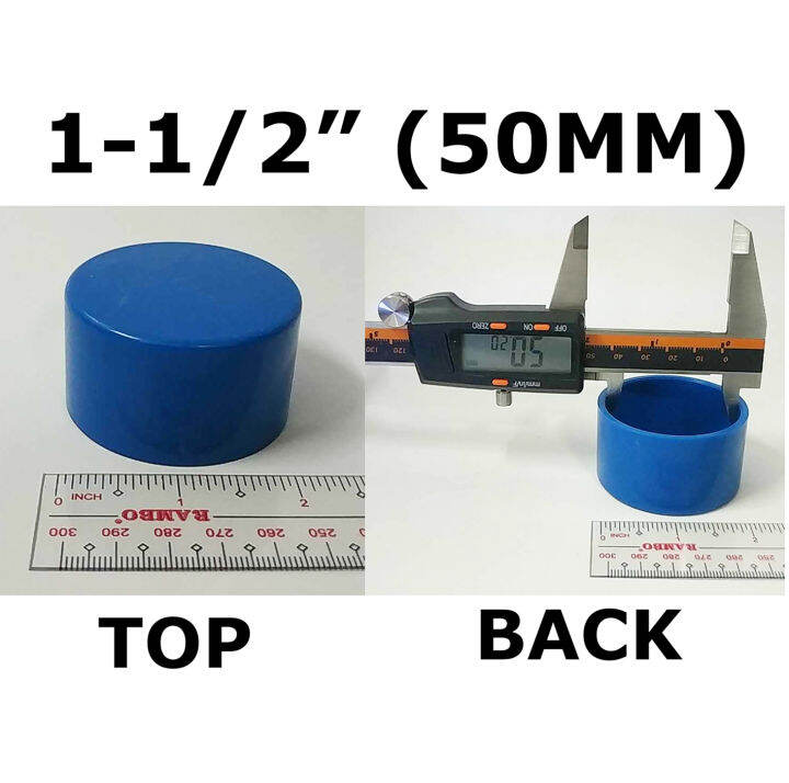 PVC CAP 1-1/2" (50mm) BLUE COLOR FOR CLEAN WATER PVC END CAPS ...