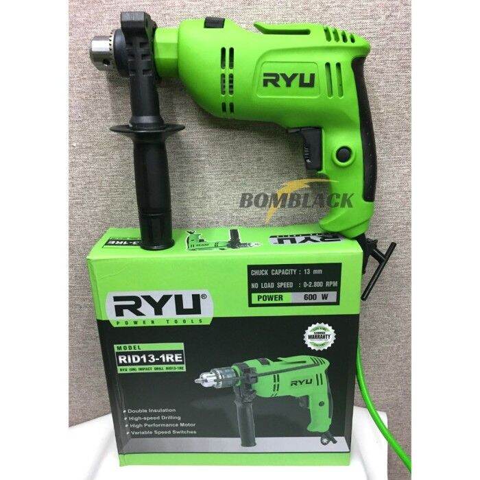 Mesin Bor Tembok 13mm RYU TEKIRO RID13-1RE Bor Tangan Kayu Besi Beton ...